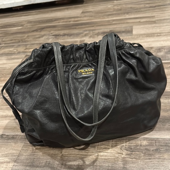 Prada | Bags | Prada Vintage Black Leather Womens Bag | Poshmark